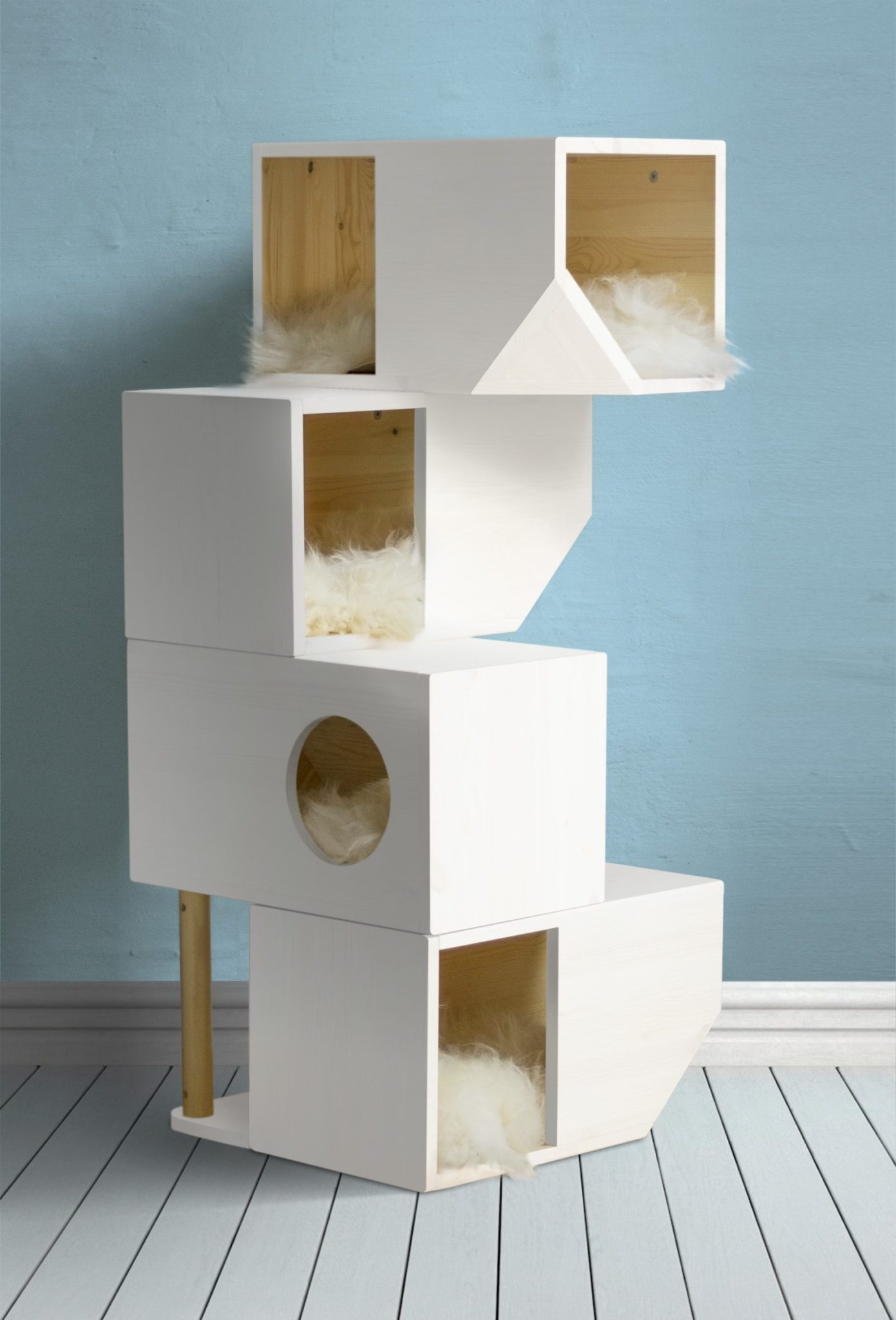 Catissa Fritstående Kattehus Med 4 Etager