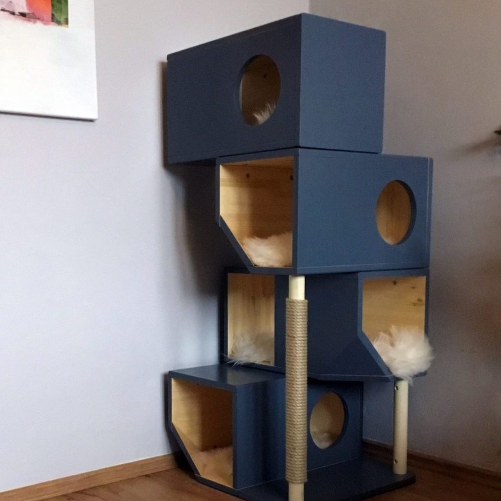 Catissa Fritstående Kattehus Med 4 Etager